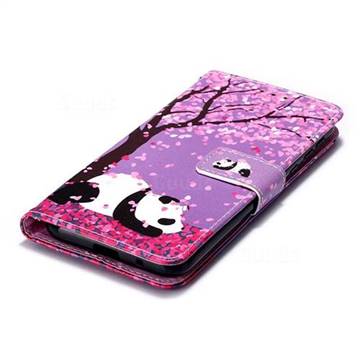 Cherry Blossom Panda Matte Leather Wallet Phone Case for Motorola Moto ...