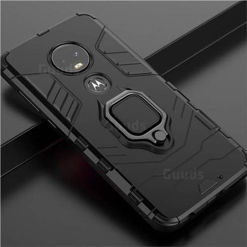 Black Panther Armor Metal Ring Grip Shockproof Dual Layer Rugged Hard ...