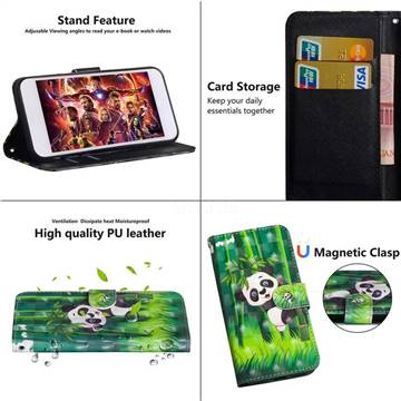 Climbing Bamboo Panda 3D Painted Leather Wallet Case for Motorola Moto ...
