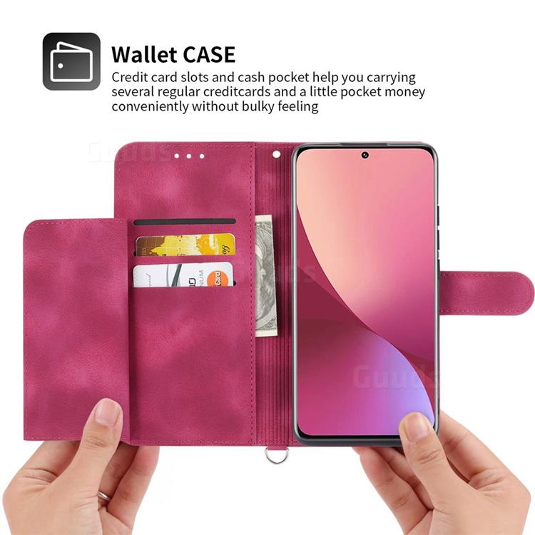 Skin Feel Embossed Lace Flower Multiple Card Slots Leather Wallet Phone ...