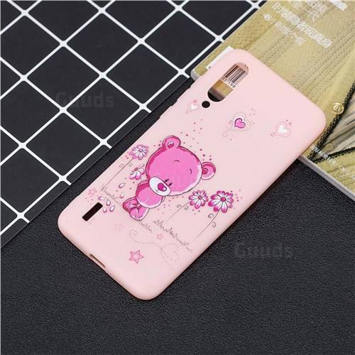 Pink Flower Bear Soft Kiss Candy Hand Strap Silicone Case for Xiaomi Mi ...