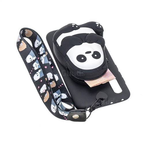 Cute Panda Neck Lanyard Zipper Wallet Silicone Case for Xiaomi Mi CC9 ...