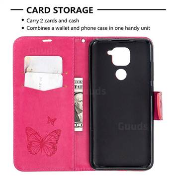 Embossing Double Butterfly Leather Wallet Case for Xiaomi Redmi Note 9 ...
