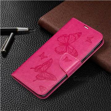 Embossing Double Butterfly Leather Wallet Case for Xiaomi Redmi Note 9 ...