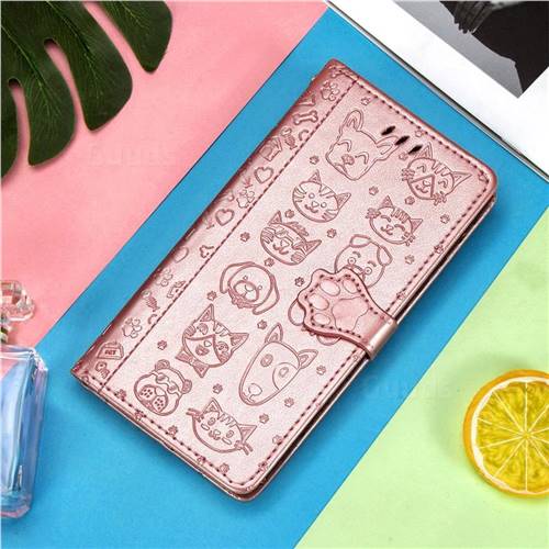 Embossing Dog Paw Kitten and Puppy Leather Wallet Case for Xiaomi Redmi ...