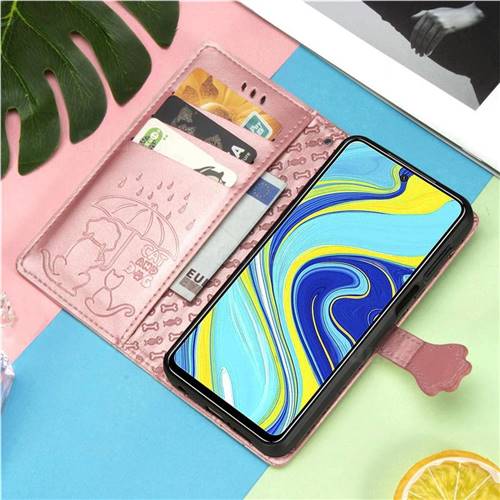 Embossing Dog Paw Kitten and Puppy Leather Wallet Case for Xiaomi Redmi ...