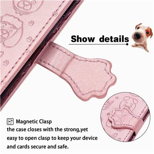 Embossing Dog Paw Kitten and Puppy Leather Wallet Case for Xiaomi Redmi ...