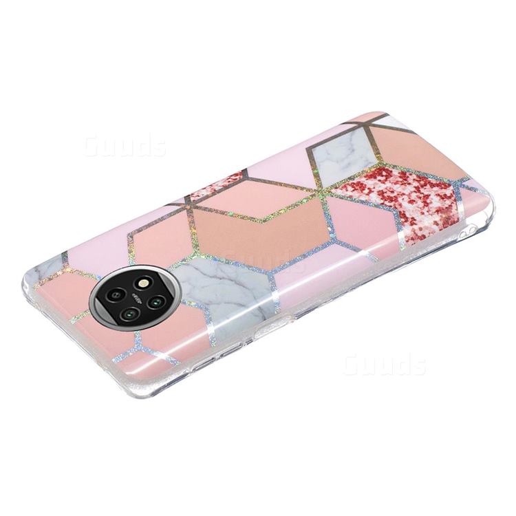 Pink Marble Painted Galvanized Electroplating Soft Phone Case Cover for ...