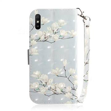 Magnolia Flower 3D Painted Leather Wallet Phone Case for Xiaomi Redmi ...