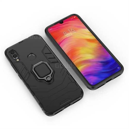 Black Panther Armor Metal Ring Grip Shockproof Dual Layer Rugged Hard ...