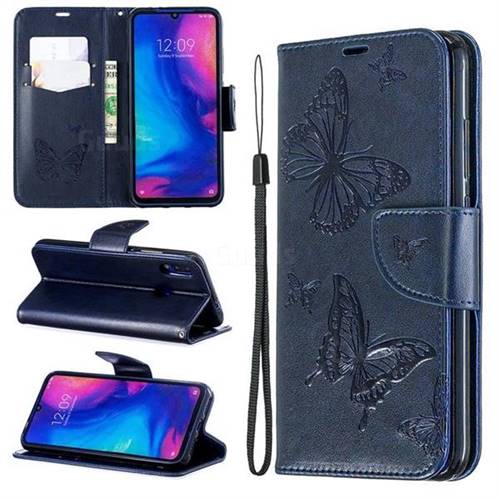 Embossing Double Butterfly Leather Wallet Case for Xiaomi Mi Redmi Note ...