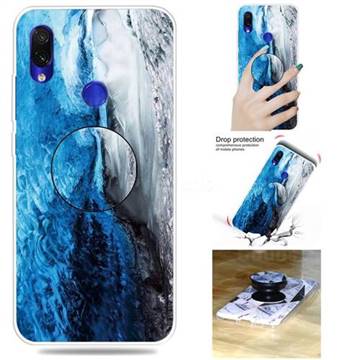 Dark Blue Marble Pop Stand Holder Varnish Phone Cover for Xiaomi Mi ...