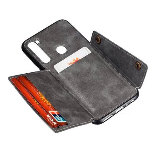 Retro Multifunction Card Slots Stand Leather Coated Phone Back Cover ...