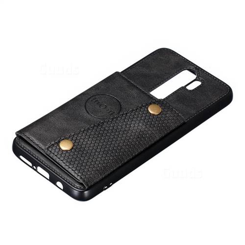 Retro Multifunction Card Slots Stand Leather Coated Phone Back Cover ...
