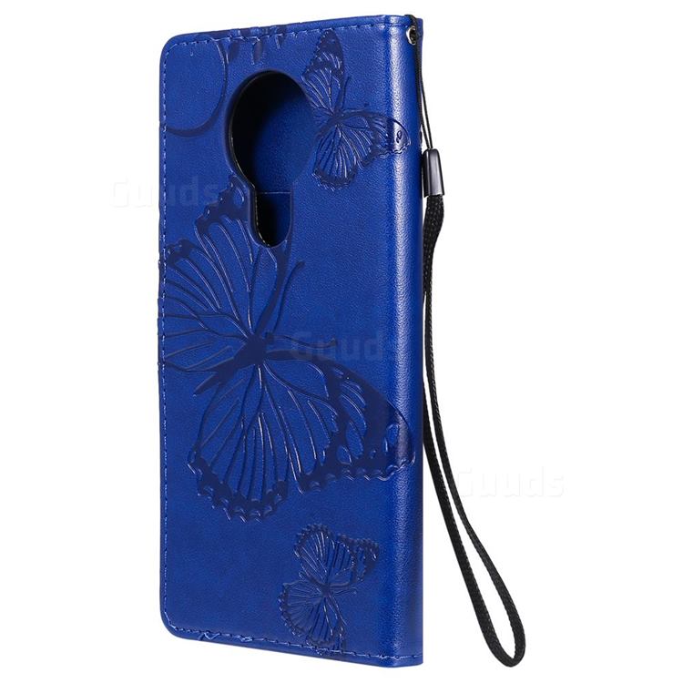 Embossing 3D Butterfly Leather Wallet Case for Nokia 3.4 - Blue - Nokia ...