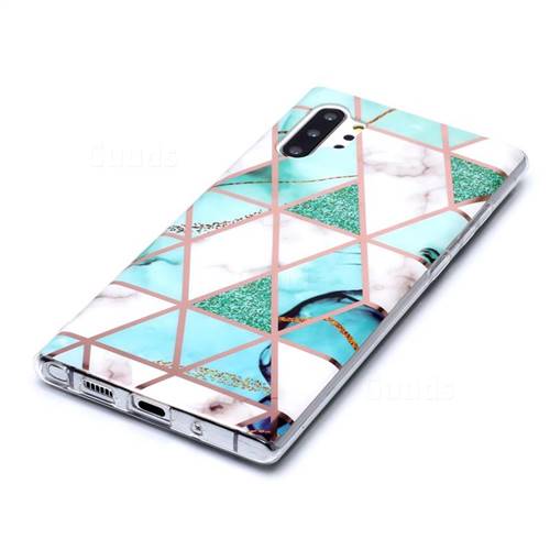 Green White Galvanized Rose Gold Marble Phone Back Cover for Samsung ...