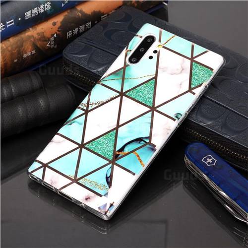Green White Galvanized Rose Gold Marble Phone Back Cover for Samsung ...