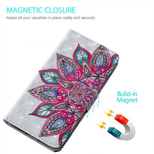 Mandara Flower 3D Painted Leather Phone Wallet Case for Samsung Galaxy ...
