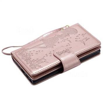 Embossing Cat Girl 9 Card Leather Wallet Case for Samsung Galaxy Note ...