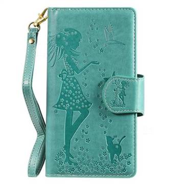 Embossing Cat Girl 9 Card Leather Wallet Case for Samsung Galaxy Note ...