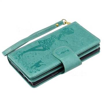 Embossing Cat Girl 9 Card Leather Wallet Case for Samsung Galaxy Note ...