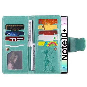 Embossing Cat Girl 9 Card Leather Wallet Case for Samsung Galaxy Note ...
