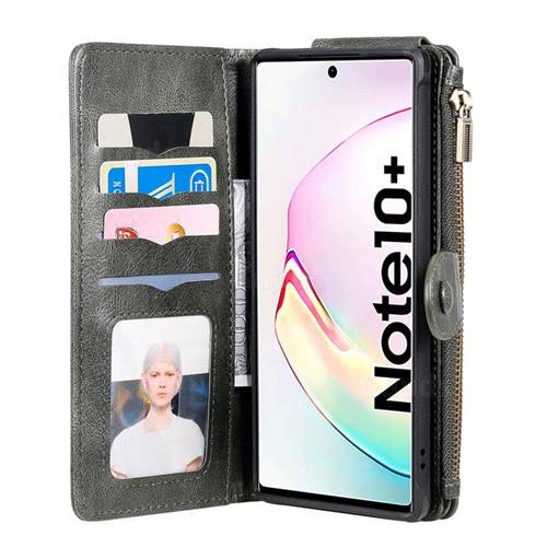 Retro Multifunction Zipper Magnetic Separable Leather Phone Case Cover ...