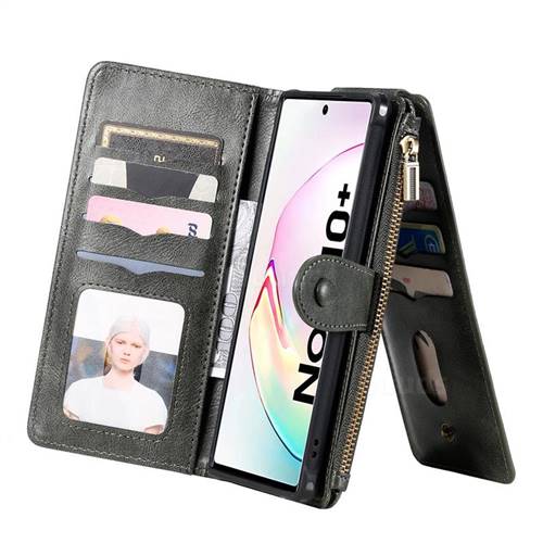 Retro Multifunction Zipper Magnetic Separable Leather Phone Case Cover ...