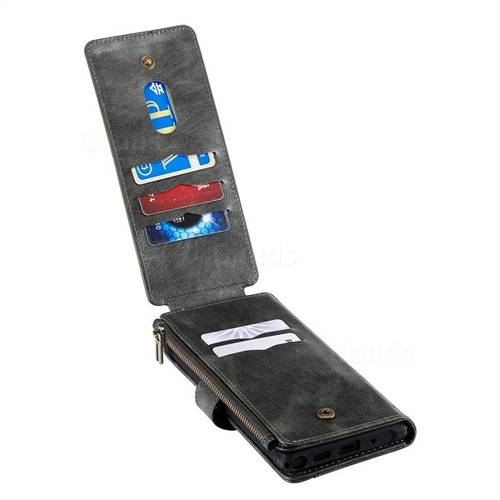 Retro Multifunction Zipper Magnetic Separable Leather Phone Case Cover ...