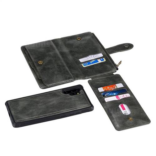 Retro Multifunction Zipper Magnetic Separable Leather Phone Case Cover ...
