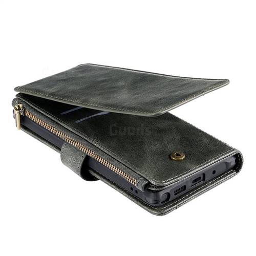 Retro Multifunction Zipper Magnetic Separable Leather Phone Case Cover ...