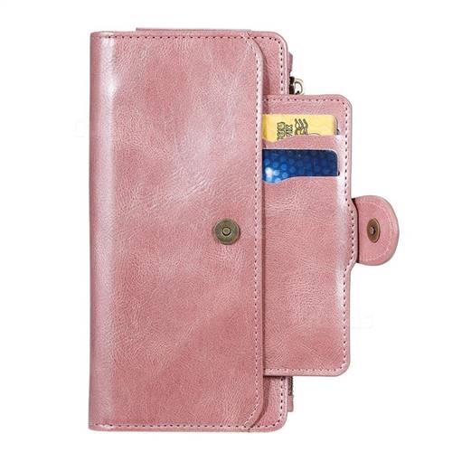 Retro Multifunction Zipper Magnetic Separable Leather Phone Case Cover ...