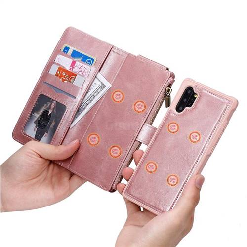 Retro Multifunction Zipper Magnetic Separable Leather Phone Case Cover ...