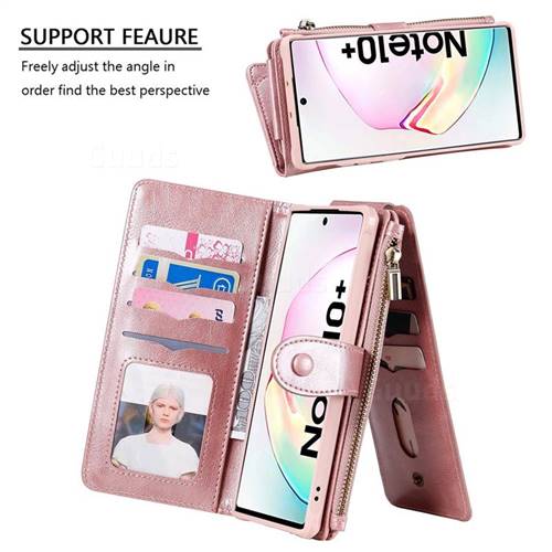 Retro Multifunction Zipper Magnetic Separable Leather Phone Case Cover ...