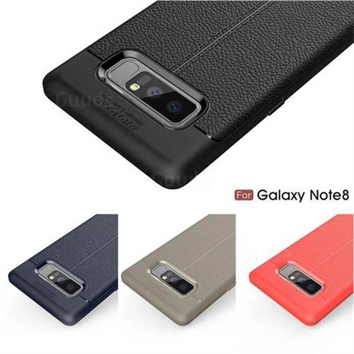 Luxury Auto Focus Litchi Texture Silicone TPU Back Cover for Samsung Galaxy Note 8 - Black - TPU ...