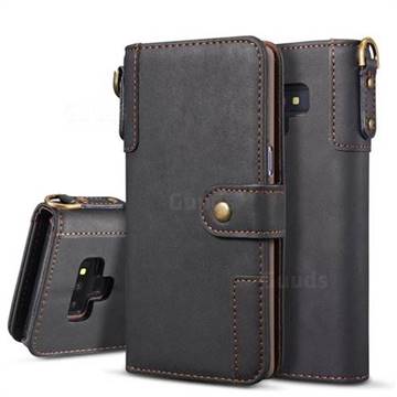 Retro Luxury Cowhide Leather Wallet Case for Samsung Galaxy Note9 ...