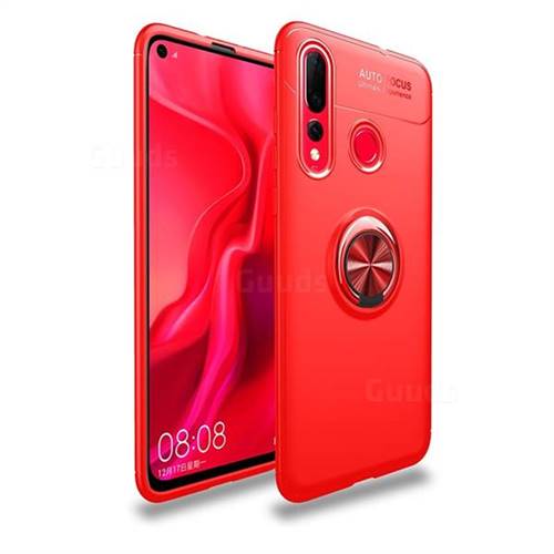 Auto Focus Invisible Ring Holder Soft Phone Case for Huawei nova 4 - Red - Huawei Nova 4 Cases ...