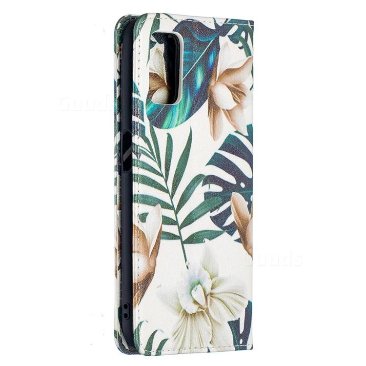 Flower Leaf Slim Magnetic Attraction Wallet Flip Cover for Oppo A52 ...