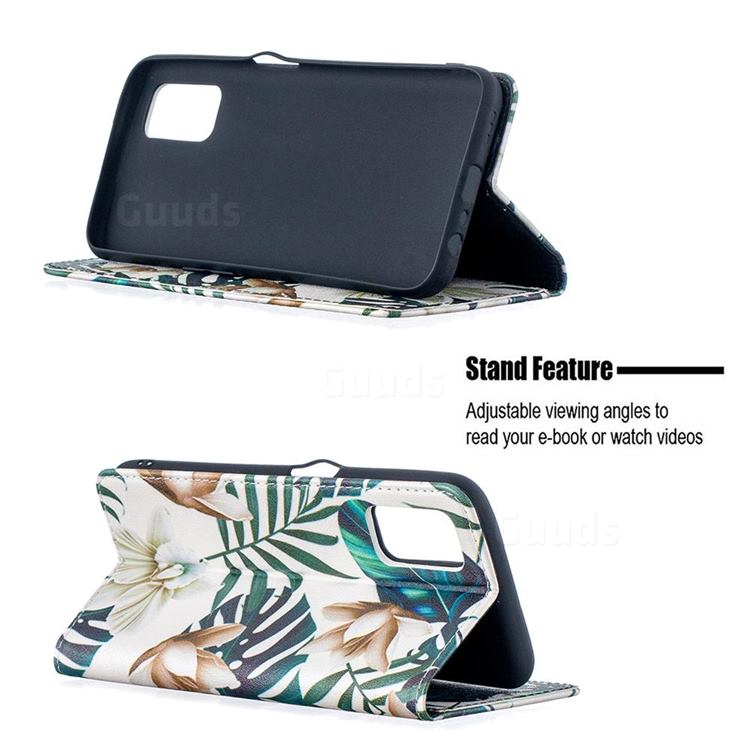 Flower Leaf Slim Magnetic Attraction Wallet Flip Cover for Oppo A52 ...