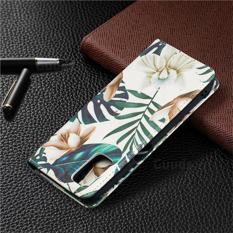 Flower Leaf Slim Magnetic Attraction Wallet Flip Cover for Oppo A52 ...