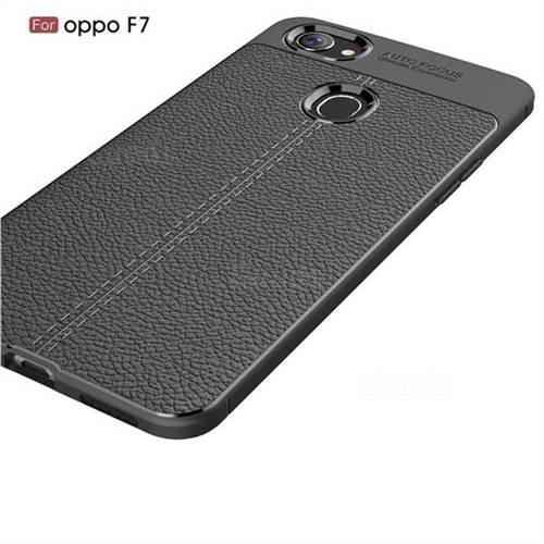 Luxury Auto Focus Litchi Texture Silicone TPU Back Cover for Oppo F7 ...