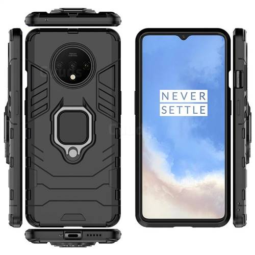 Black Panther Armor Metal Ring Grip Shockproof Dual Layer Rugged Hard ...