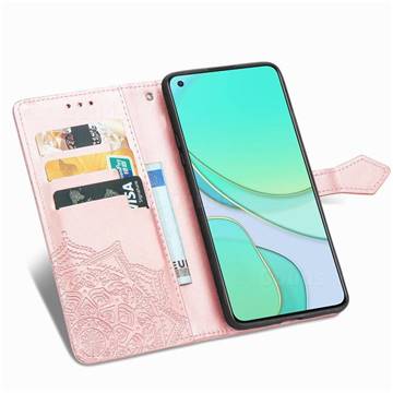 Embossing Imprint Mandala Flower Leather Wallet Case for OnePlus 8T ...
