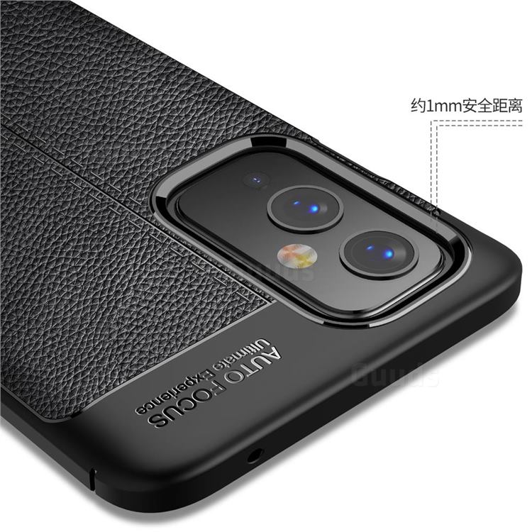 Luxury Auto Focus Litchi Texture Silicone TPU Back Cover for OnePlus 9 - Black - OnePlus 9 Cases ...