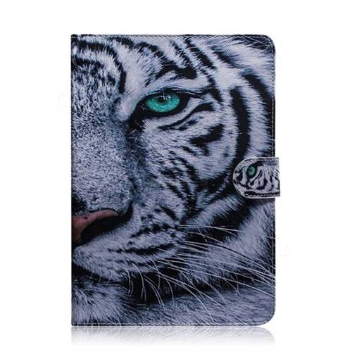 White Tiger Painting Tablet Leather Wallet Flip Cover for Samsung ...