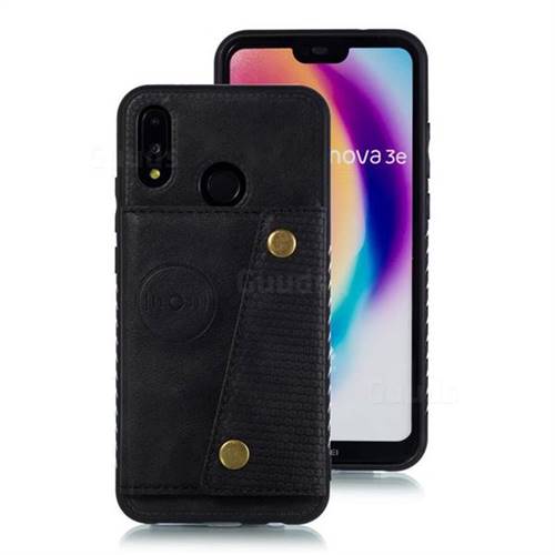 Retro Multifunction Card Slots Stand Leather Coated Phone Back Cover ...