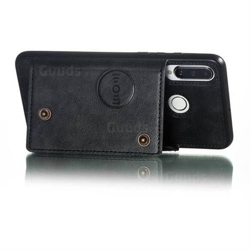 Retro Multifunction Card Slots Stand Leather Coated Phone Back Cover ...