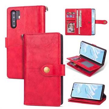 Retro Luxury Multipurpose Purse Phone Case for Huawei P30 Pro - Red ...