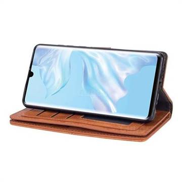 Retro Luxury Multipurpose Purse Phone Case for Huawei P30 Pro - Brown ...