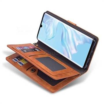 Retro Luxury Multipurpose Purse Phone Case for Huawei P30 Pro - Brown ...